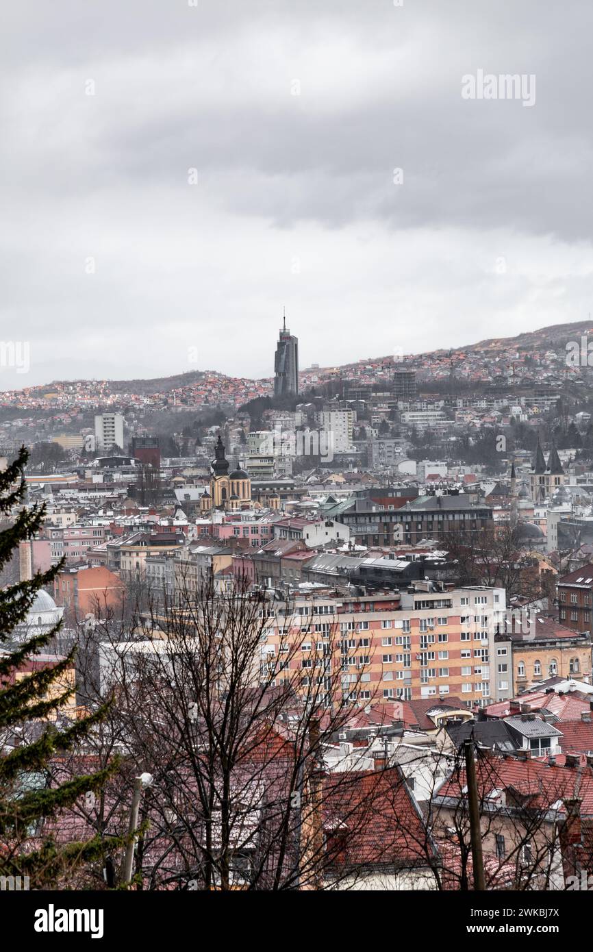 Sarajevo - Bosnia and Herzegovina - 11 FEB 2024: Aerial view of ...