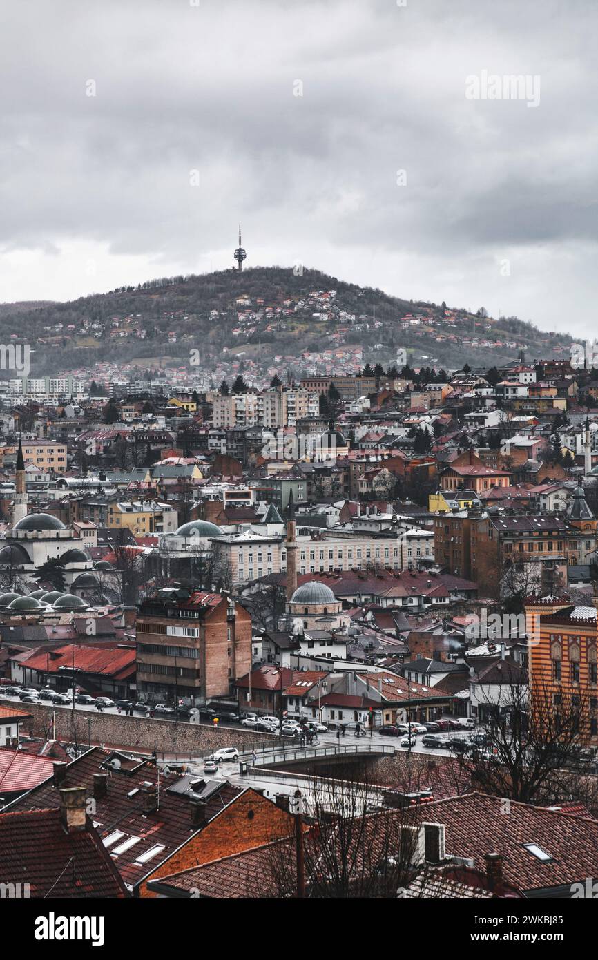 Sarajevo - Bosnia and Herzegovina - 11 FEB 2024: Aerial view of ...