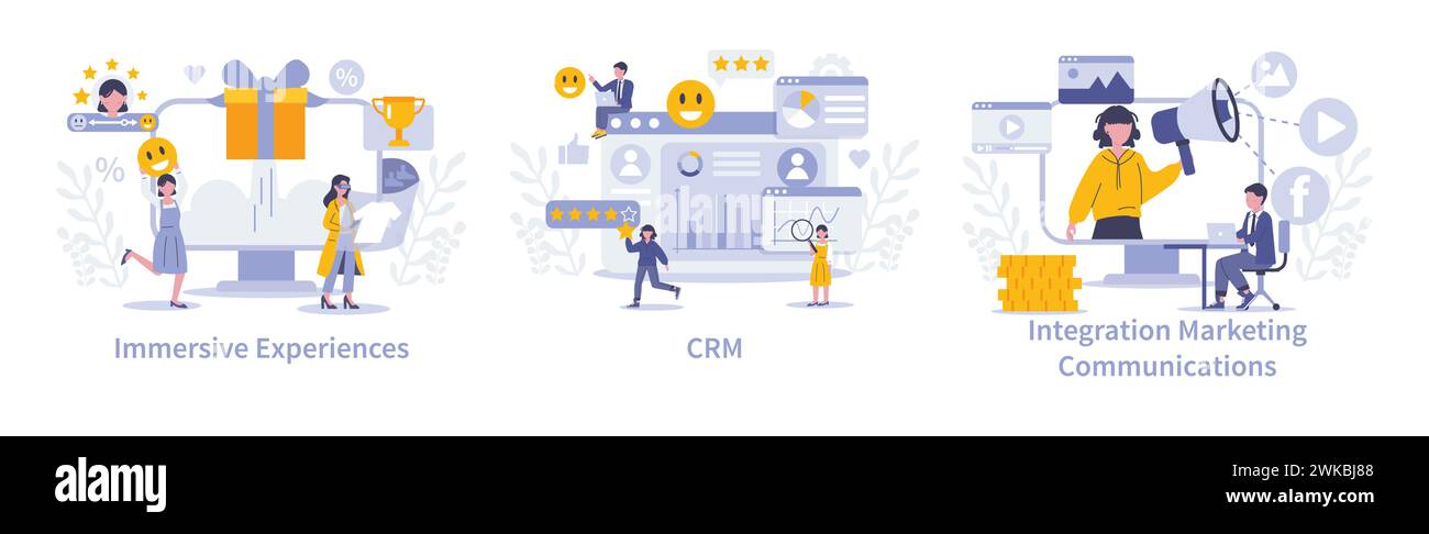 Strategic approaches in marketing set. Enhancing brand interaction ...