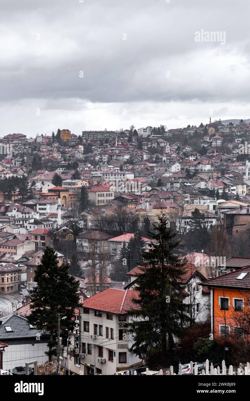 Sarajevo - Bosnia and Herzegovina - 11 FEB 2024: Aerial view of ...