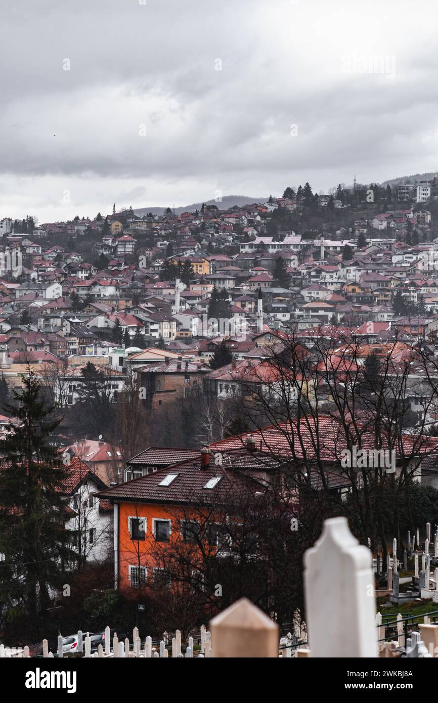 Sarajevo - Bosnia and Herzegovina - 11 FEB 2024: Aerial view of ...
