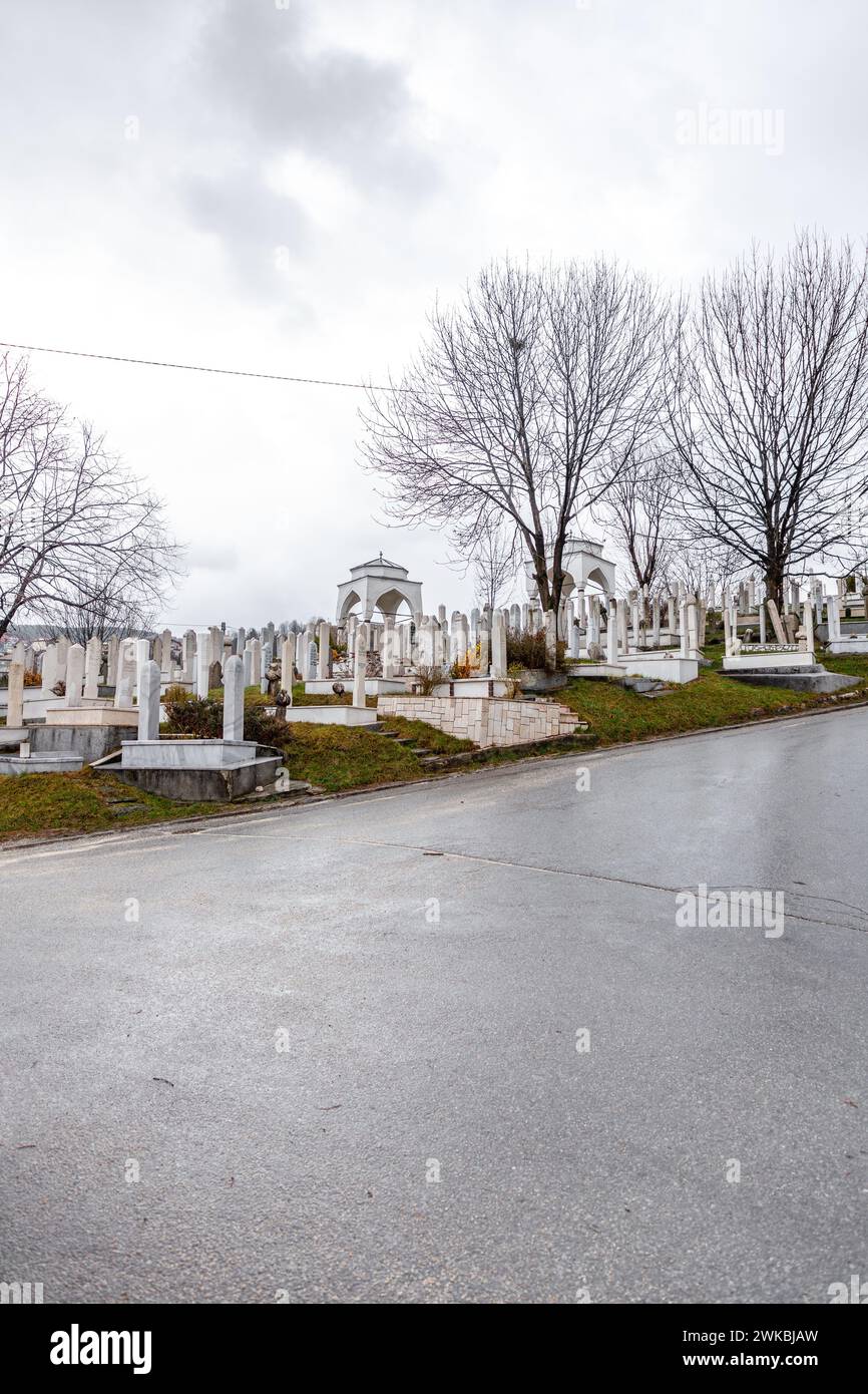 Sarajevo - Bosnia and Herzegovina - 11 FEB 2024: Muslim graveyard ...