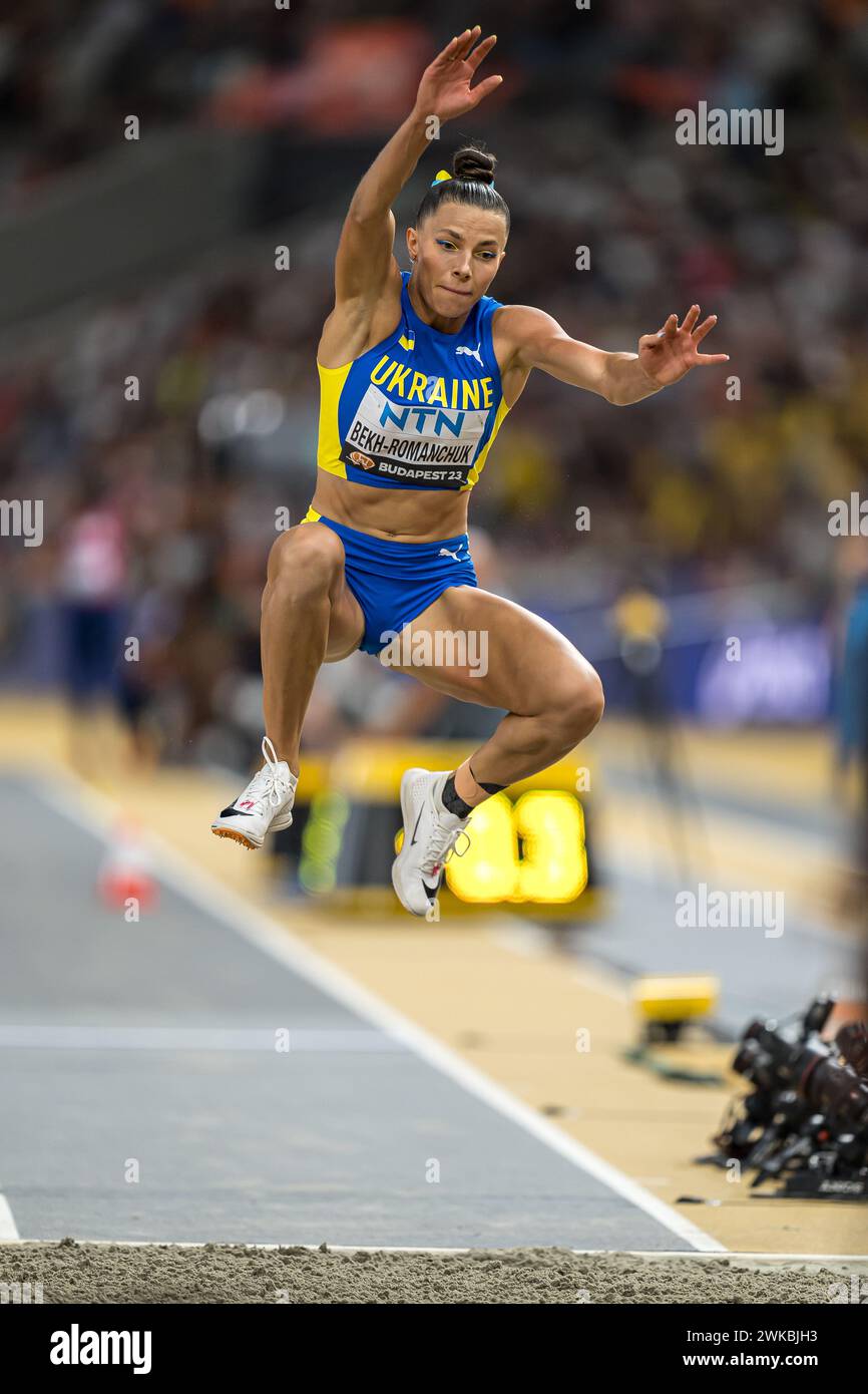 Maryna BEKH-ROMANCHUK participating in the triple jump at the World ...