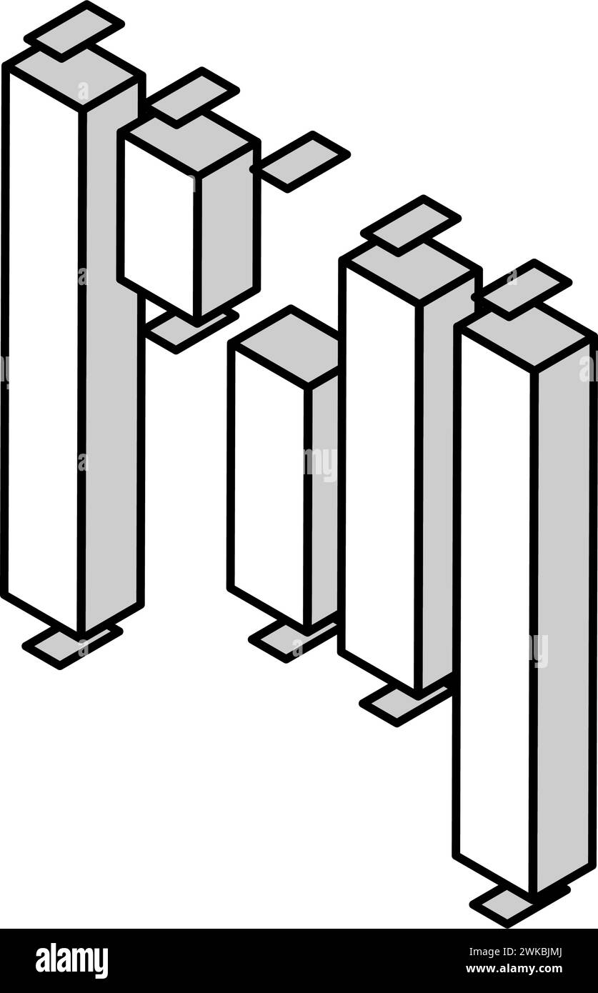 waterfall chart isometric icon vector illustration Stock Vector Image ...