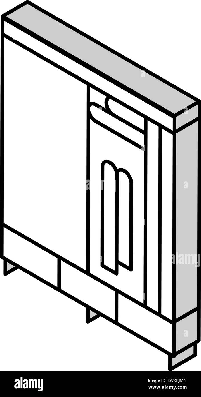 Wardrobe Furniture Isometric Icon Vector Illustration Stock Vector