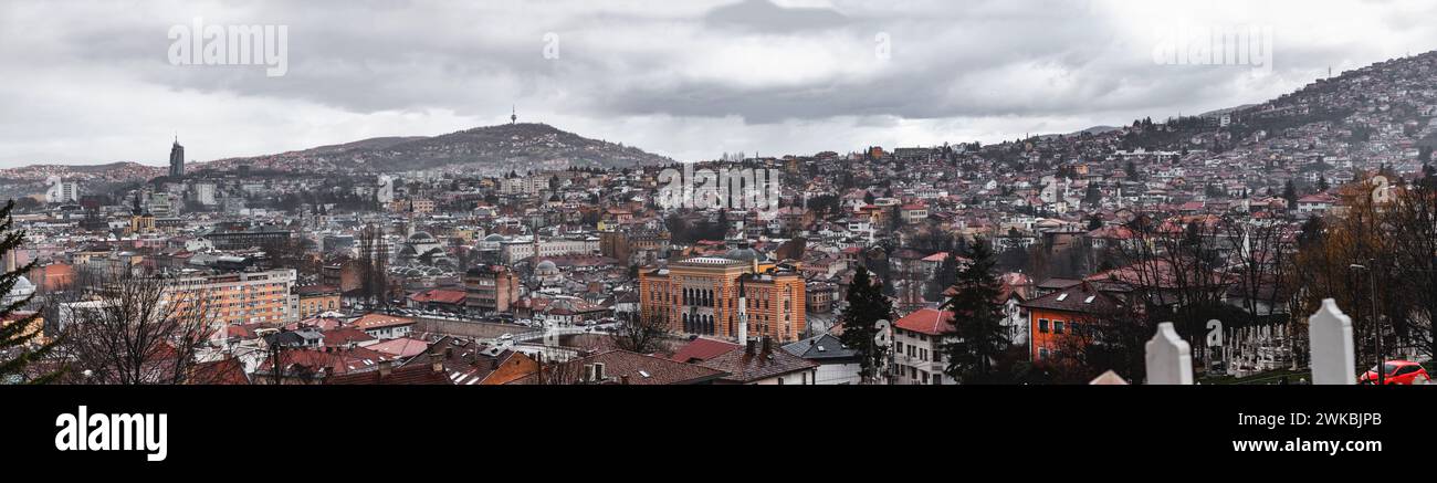 Sarajevo - Bosnia and Herzegovina - 11 FEB 2024: Aerial view of ...