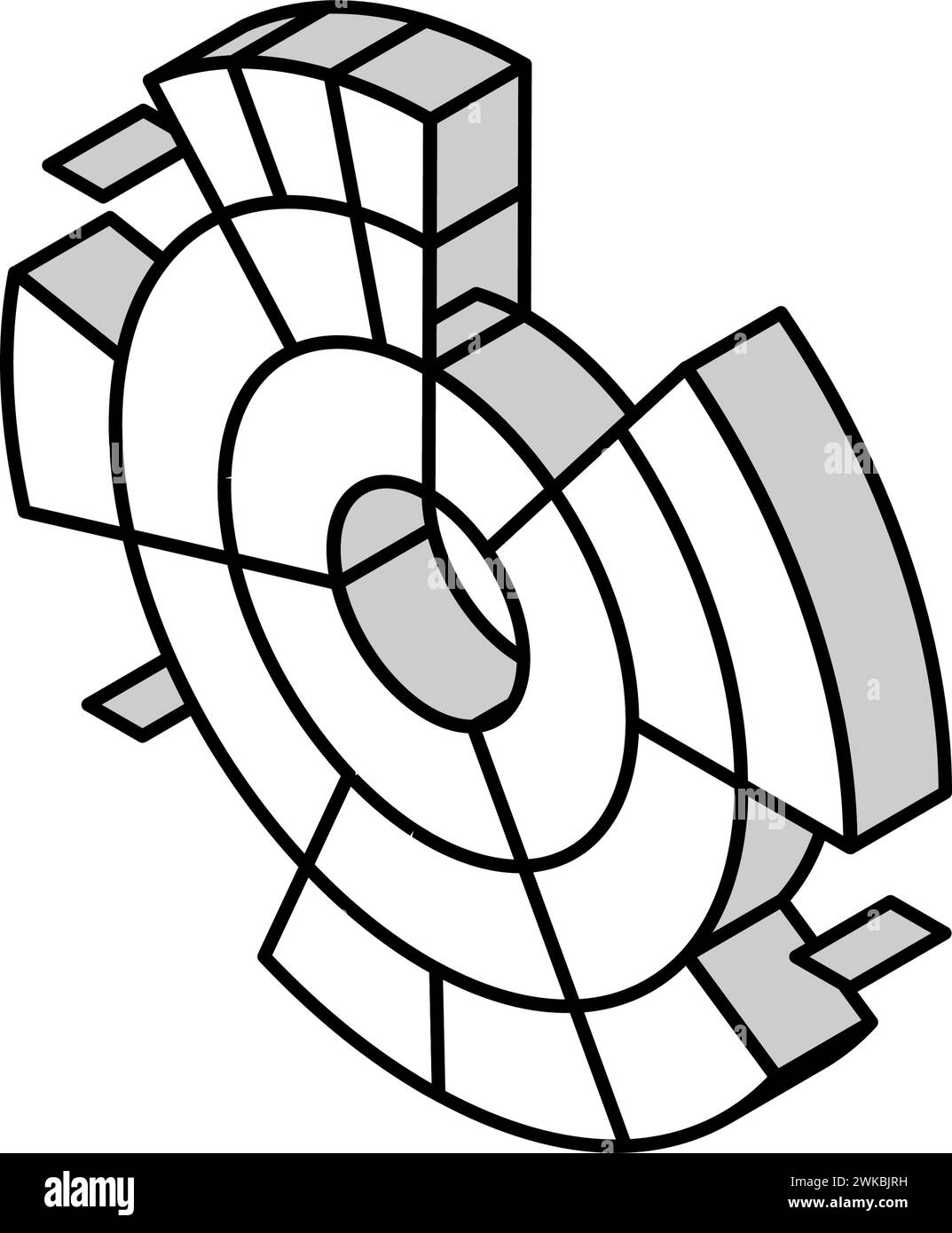 sunburst chart isometric icon vector illustration Stock Vector Image ...