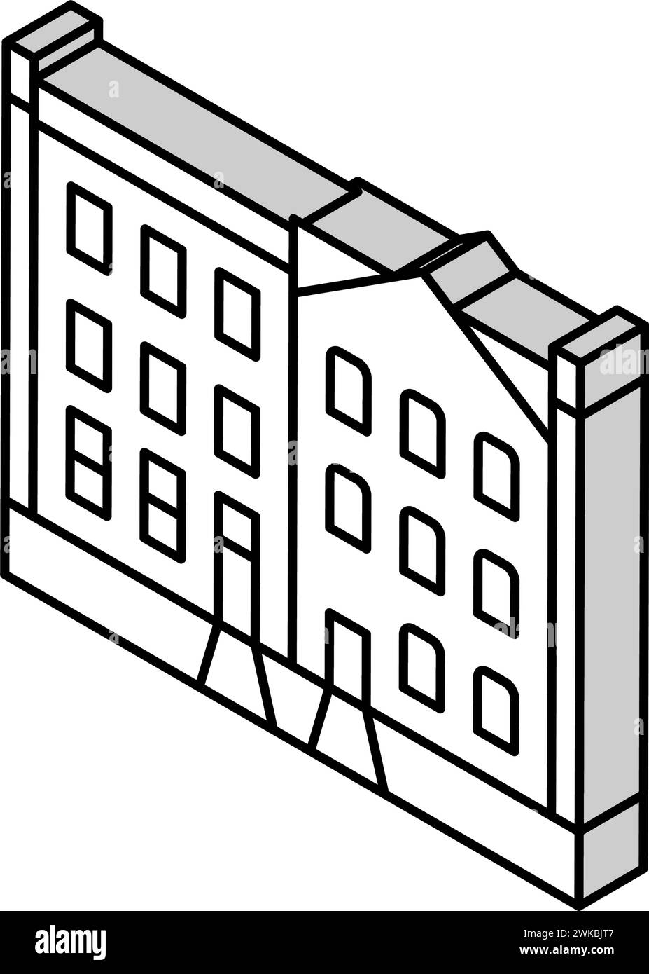 townhome house isometric icon vector illustration Stock Vector Image & Art - Alamy