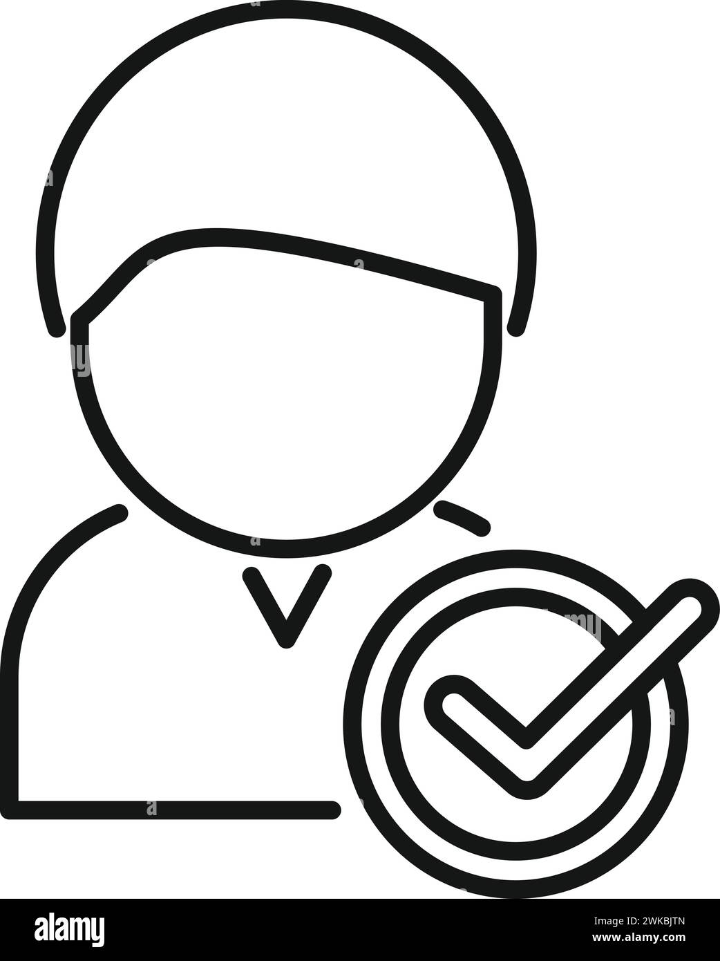 Approved client icon outline vector. People team. Online letter ...