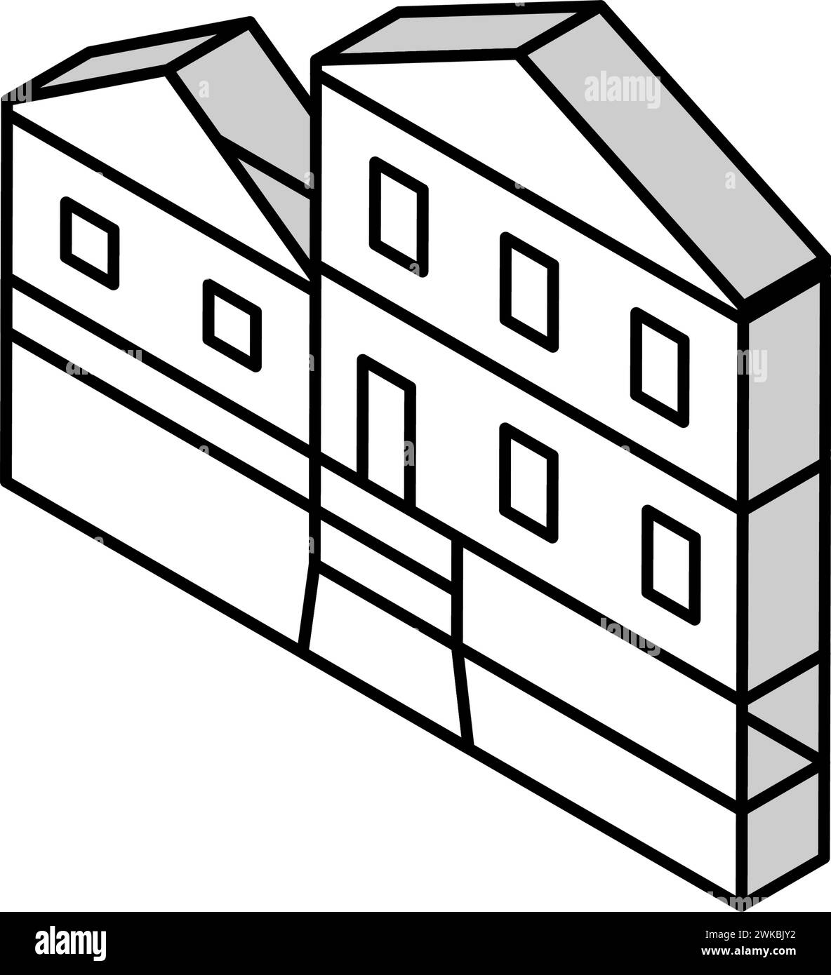 farmhouse building isometric icon vector illustration Stock Vector ...