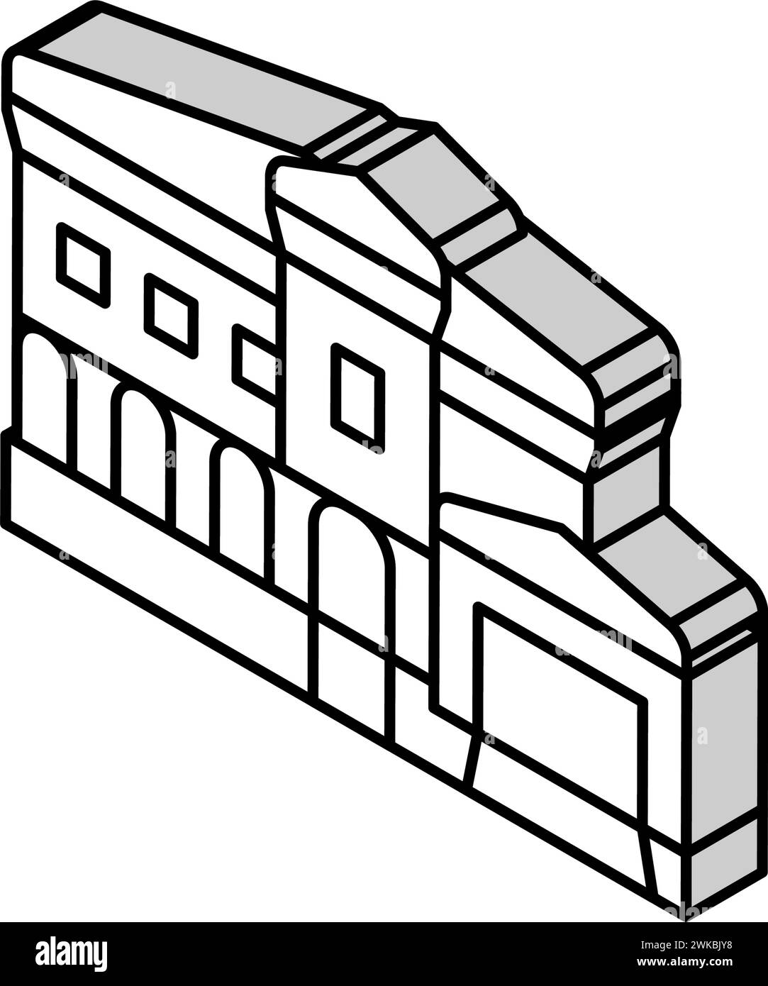 mediterranean house isometric icon vector illustration Stock Vector ...