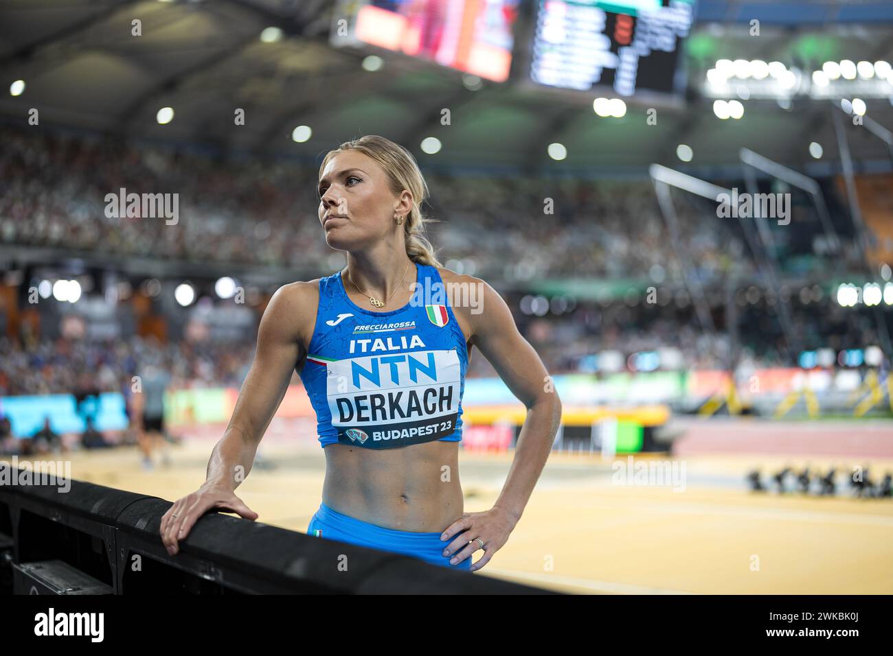 Dariya DERKACH participating in the triple jump at the World Athletics ...