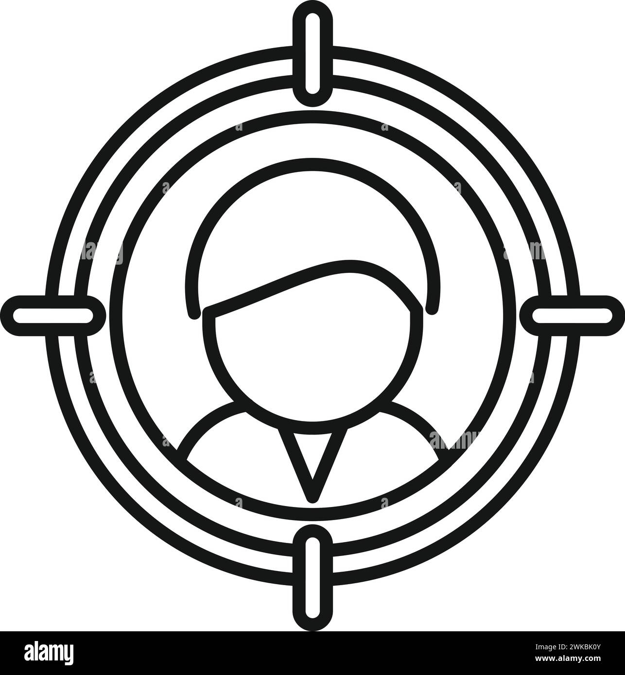 Client online target icon outline vector. Criminal process. Customer ...