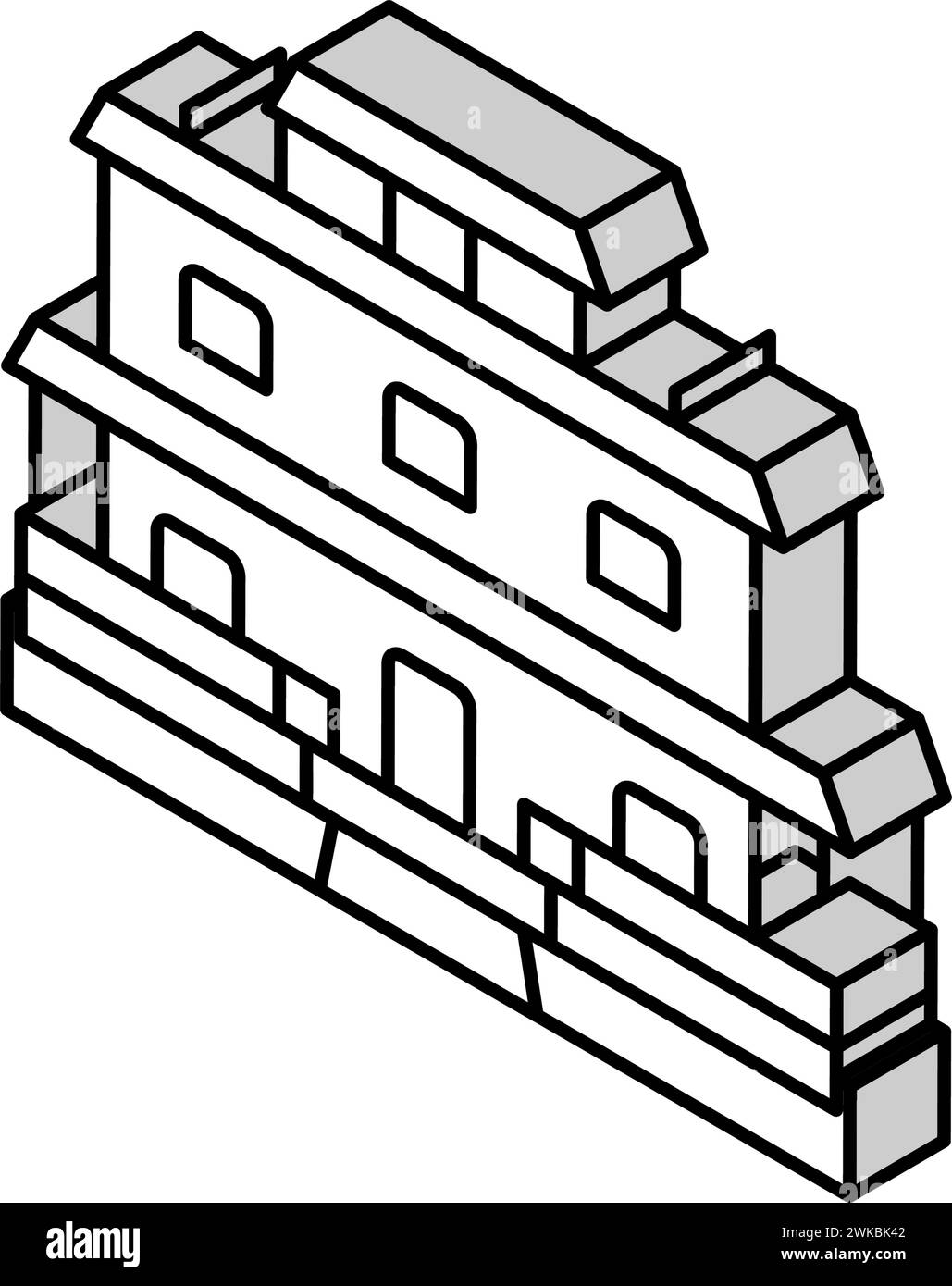 craftsman house isometric icon vector illustration Stock Vector Image ...