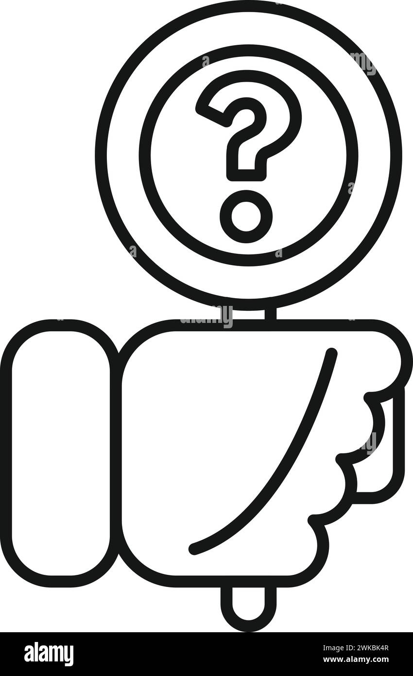 Fist question client icon outline vector. Criminal process. Trade ...