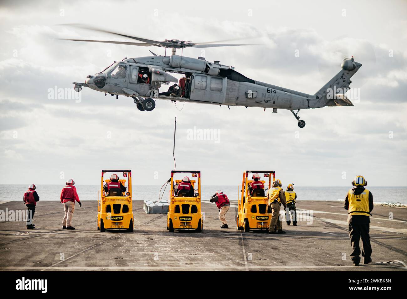 An MH-60S Seahawk helicopter attached to Helicopter Sea Combat Squadron ...