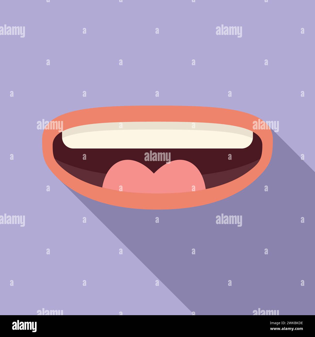 Speaking articulation icon flat vector. Home kid exercise. Infancy ...