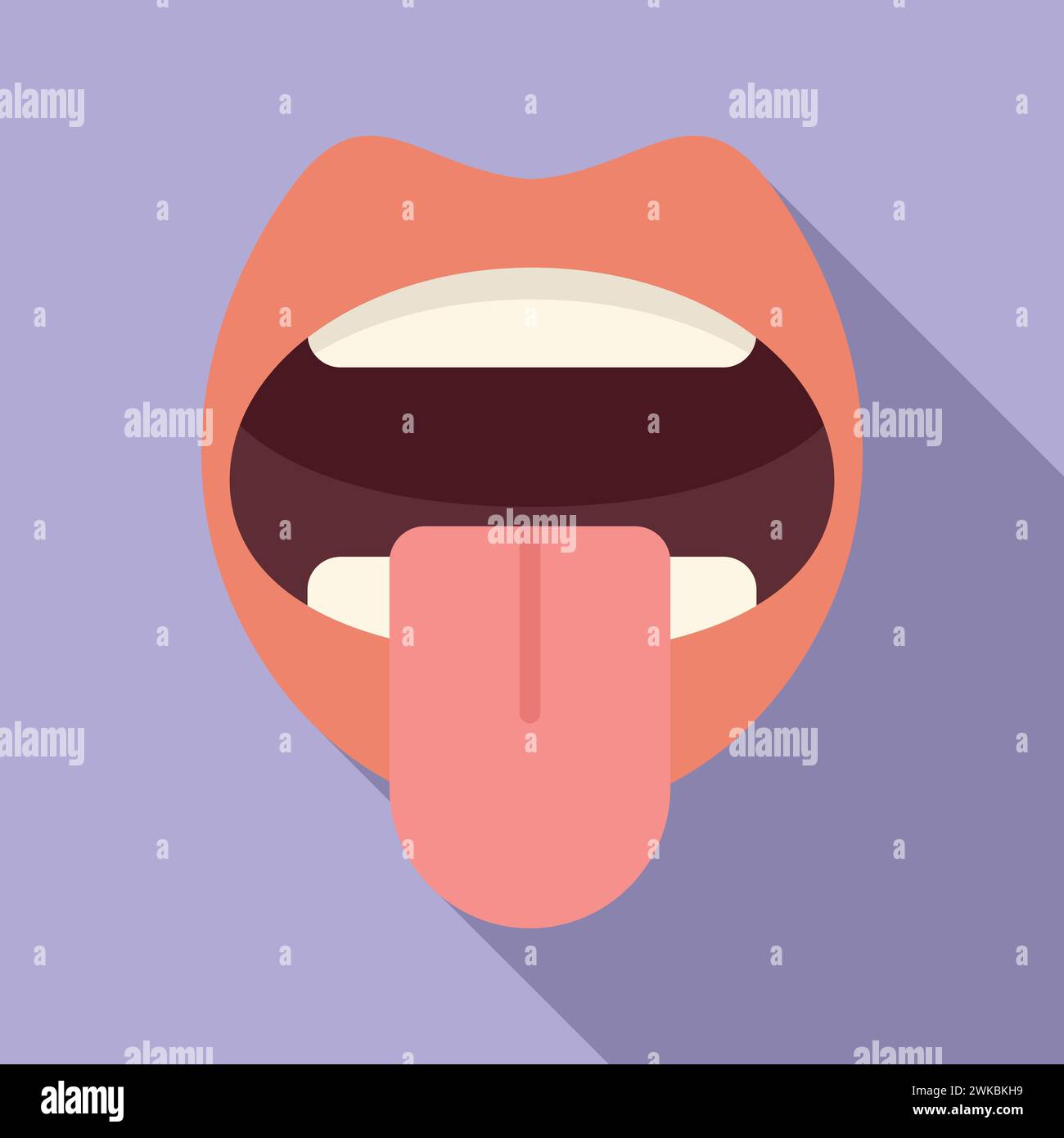 Tongue articulation icon flat vector. Infancy linguistic. Care lips ...