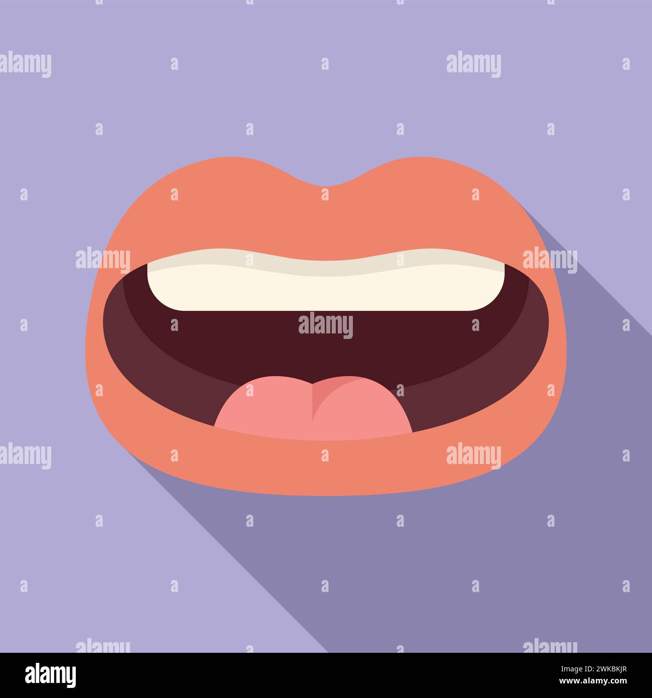 Letters articulation icon flat vector. Home preschool exercise. Infancy ...