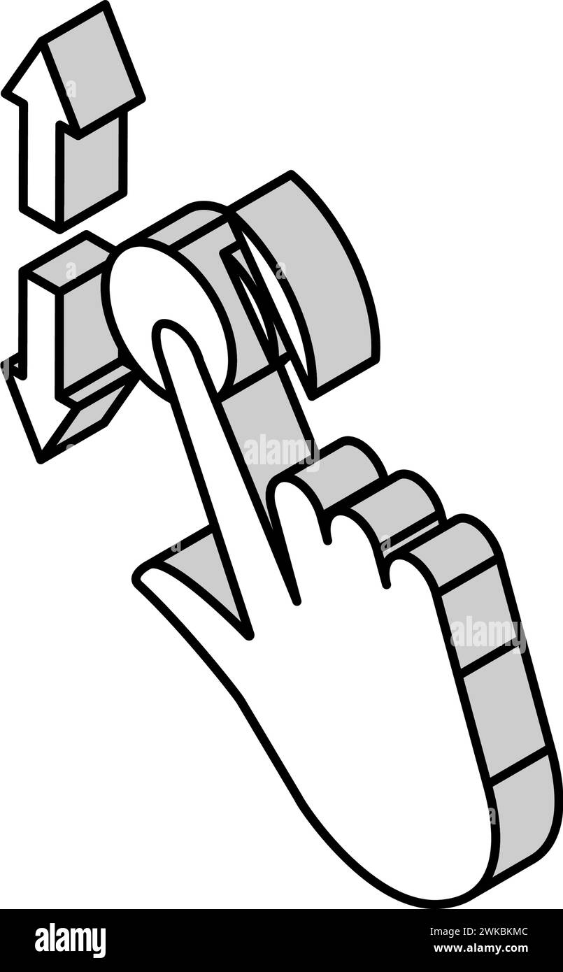 gesture hand scroll isometric icon vector illustration Stock Vector ...
