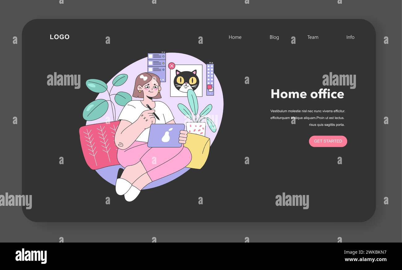 Digital art enthusiast concept. A creative woman sketching on her ...