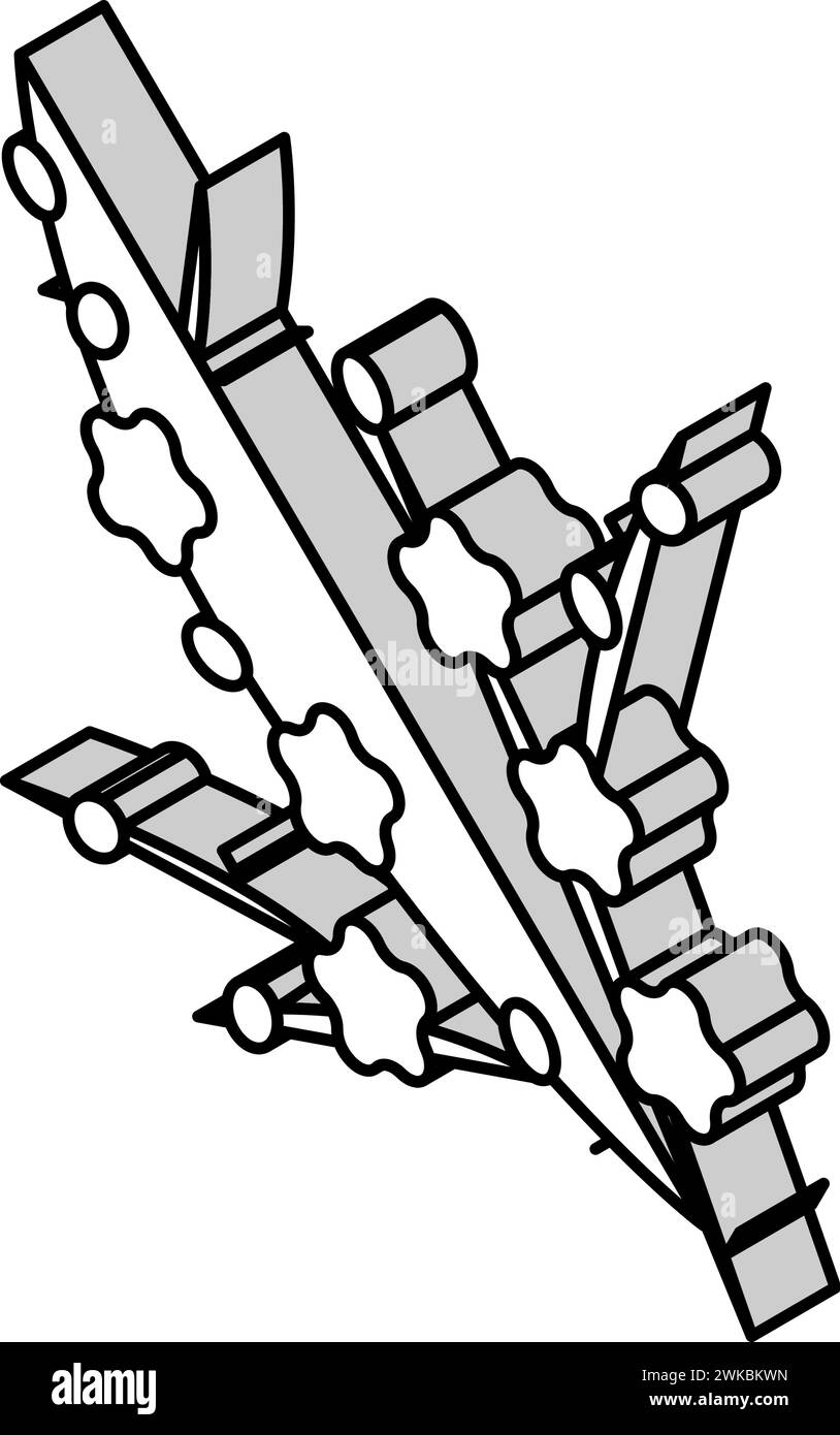 plum tree branch isometric icon vector illustration Stock Vector Image ...