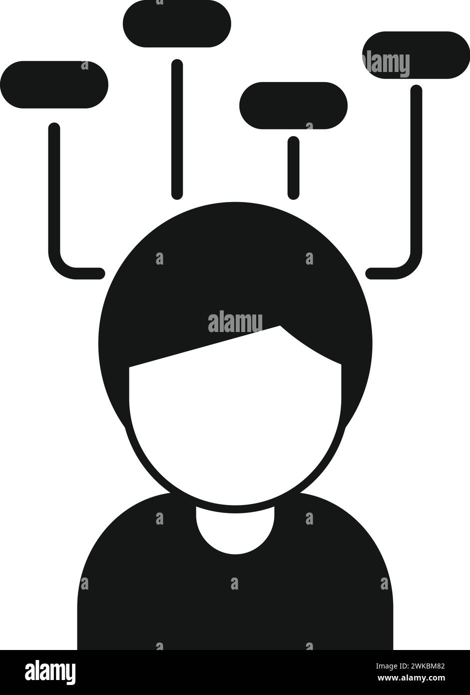 Change scheme lost icon simple vector. Memory control. Mind think Stock ...