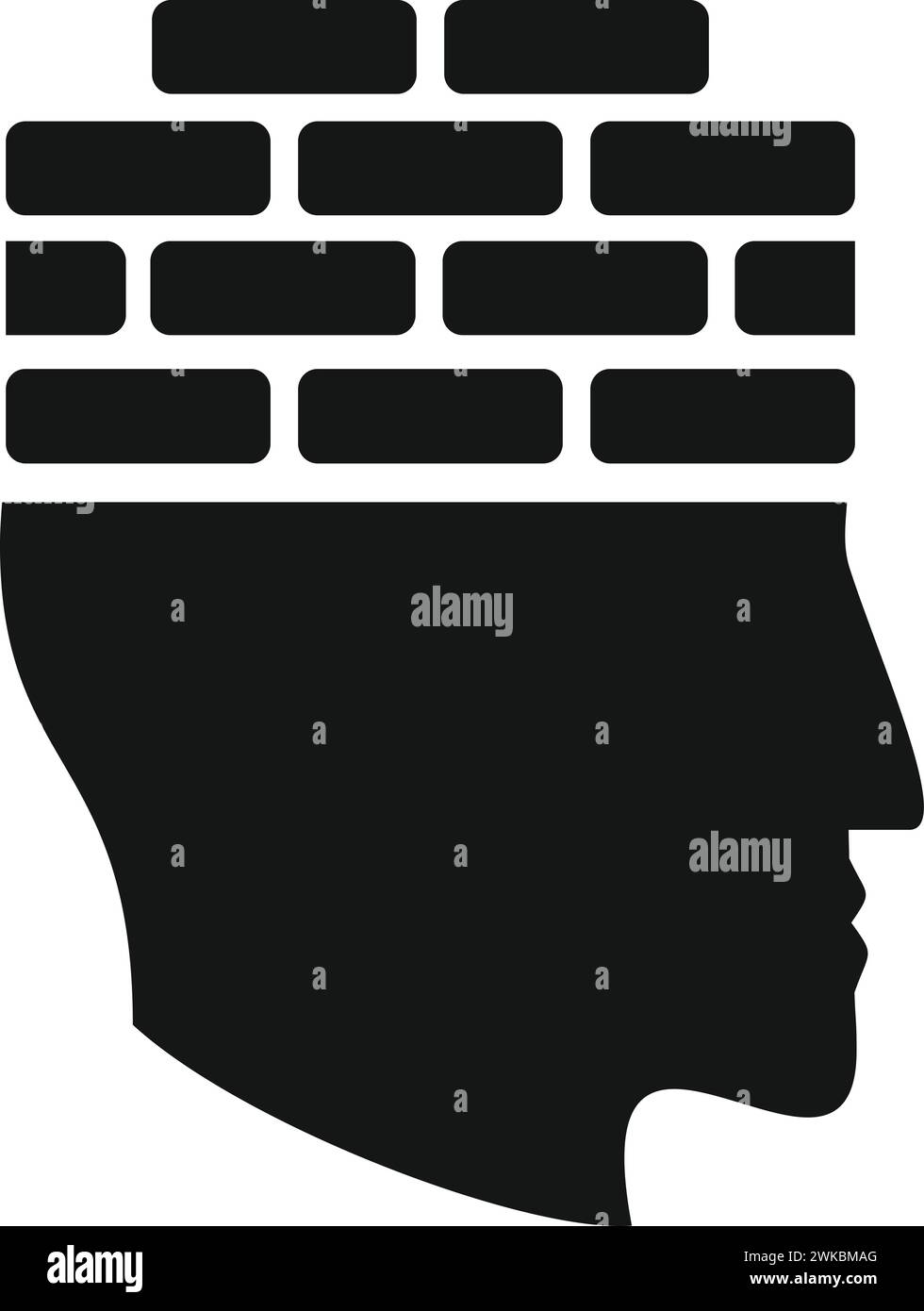 Brick brain memory icon simple vector. Power education. Work mind Stock ...