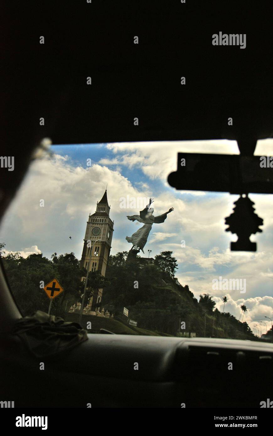 A giant statue known as Jesus Blessing Monument, a popular landmark in ...