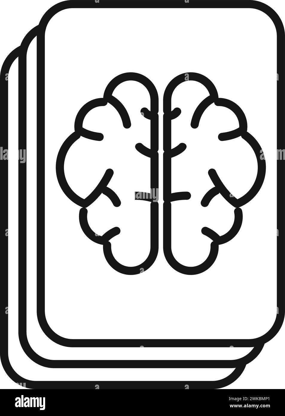 Brain memory cards icon outline vector. Work health. Ebony head lamp ...