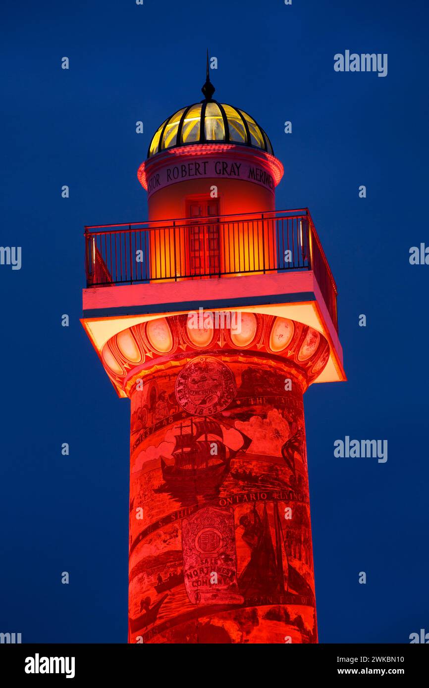 Astoria Column at night, Astor Park, Astoria, Oregon Stock Photo - Alamy