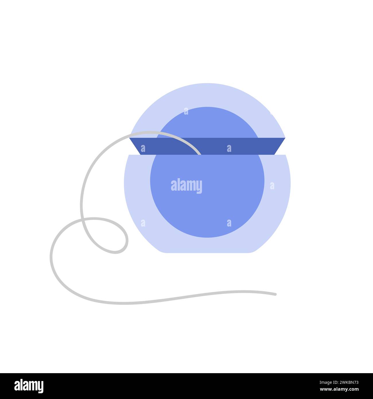 Dental floss, blue container with string for cleaning between teeth ...