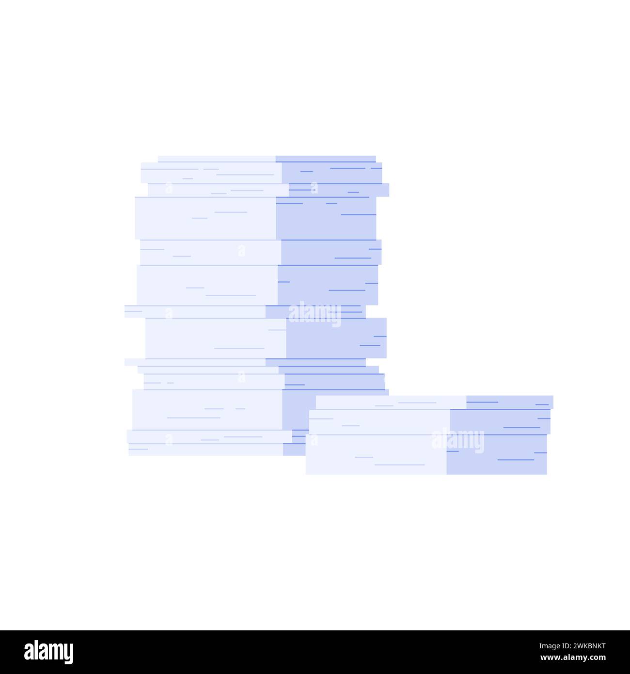 Stack of paper documents, two unorganized pile of messy pages vector ...