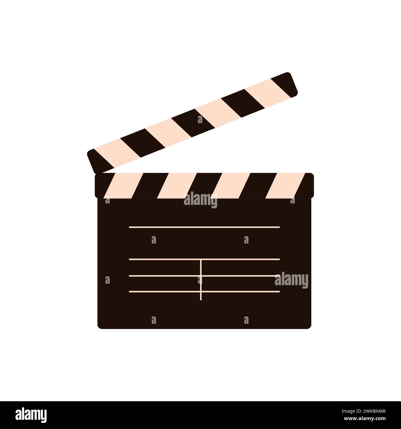 Clapperboard, open action of clapboard filmmaking equipment vector ...