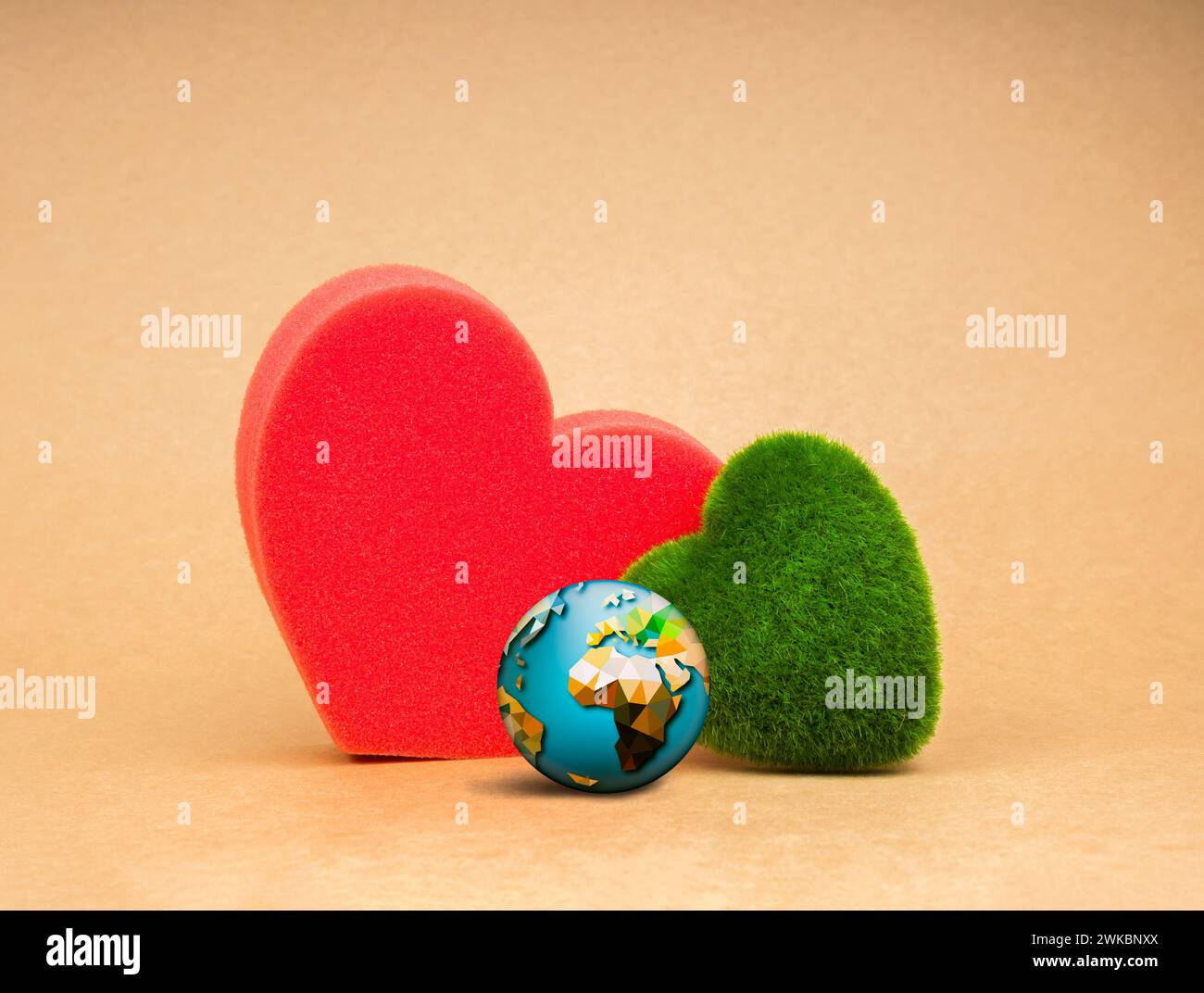 Earth big red heart hi-res stock photography and images - Alamy