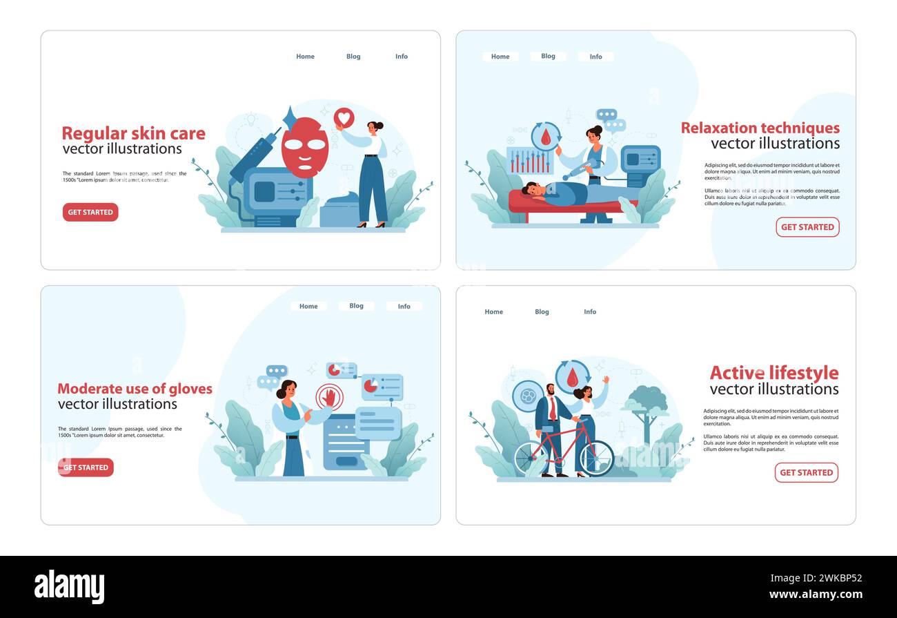 Touch care set. Engaging visuals illustrating regular skin care ...