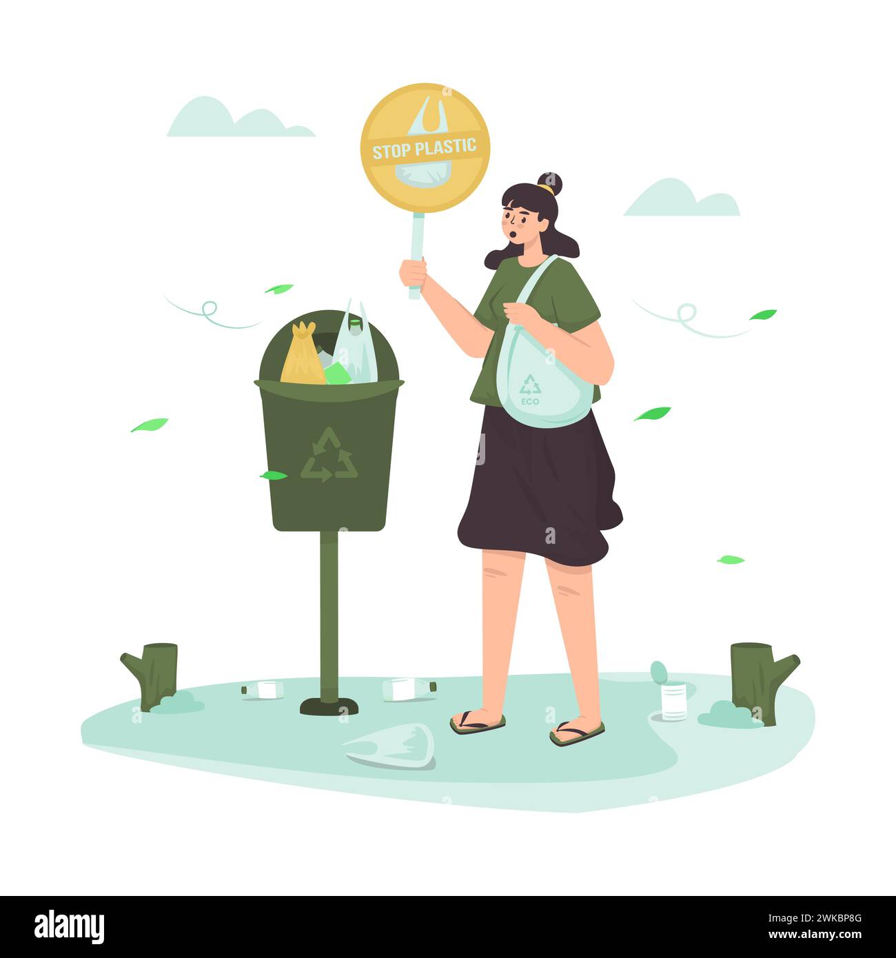 Stop using single-use plastic flat illustration Stock Vector Image ... Stop using single-use plastic flat illustration Stock Vector Image ...