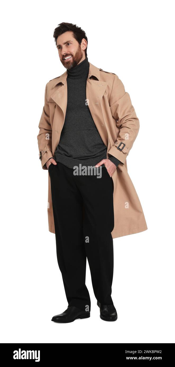 Full length portrait of handsome man on white background Stock Photo ...