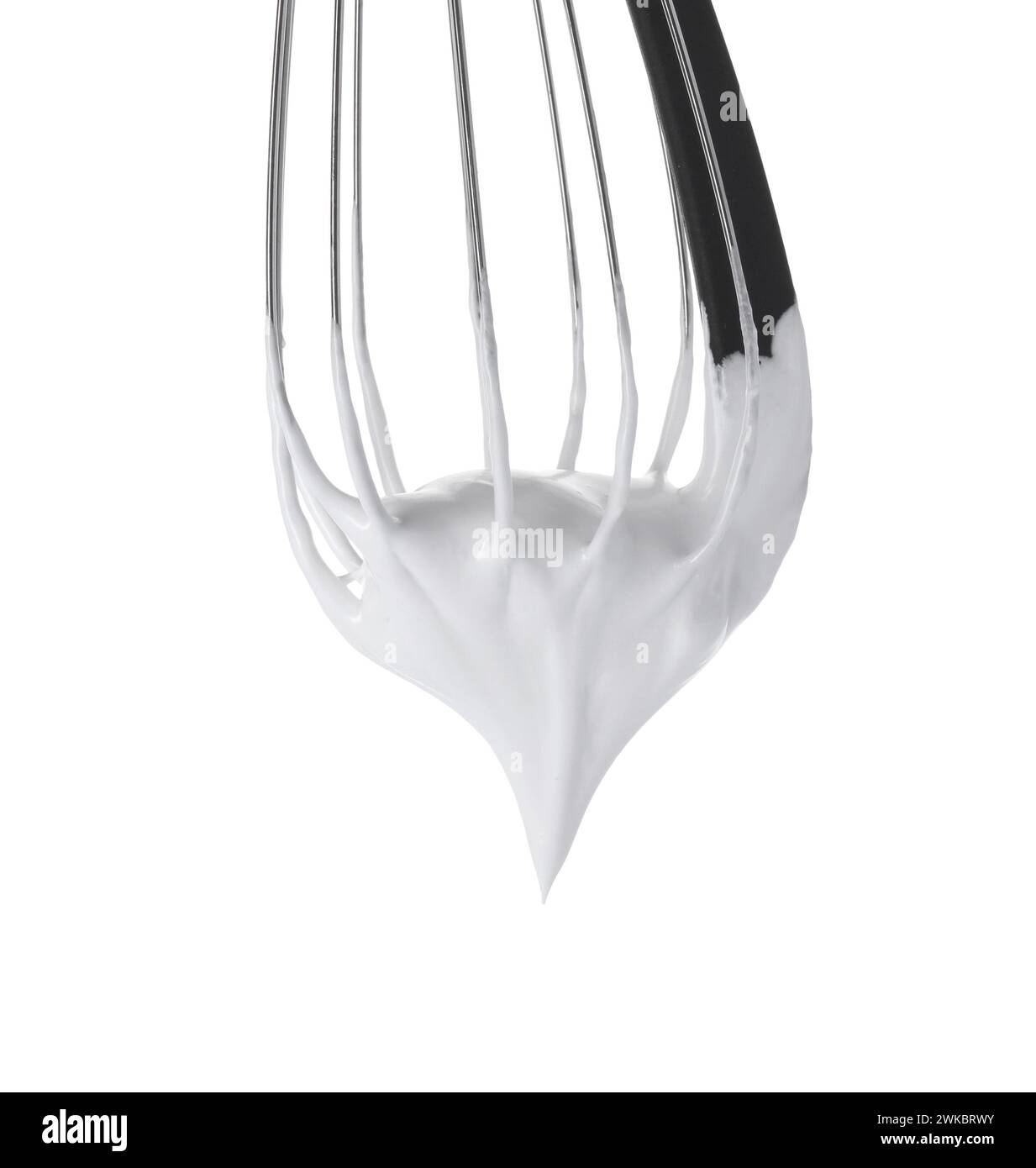 Whisk with whipped cream isolated on white Stock Photo - Alamy