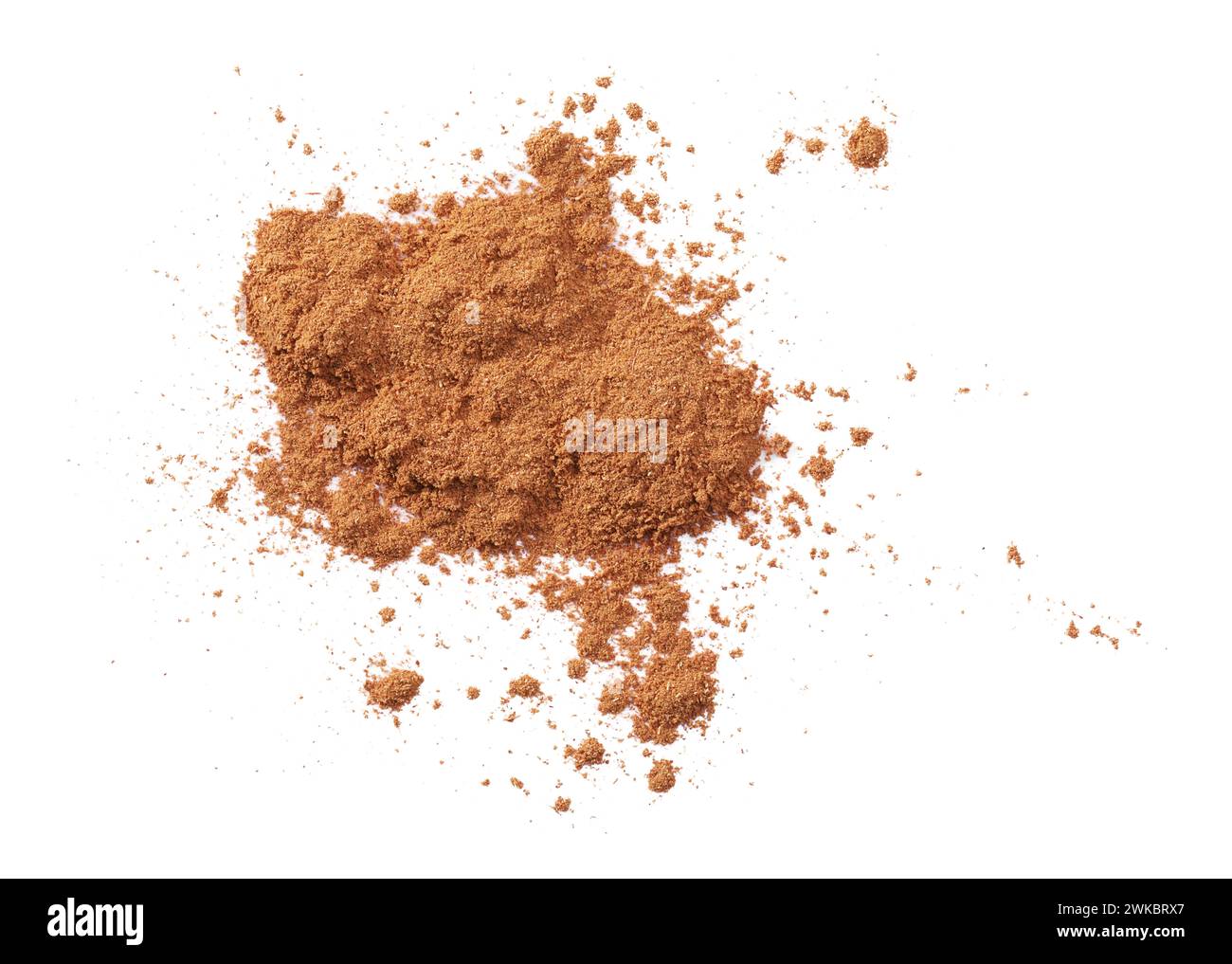 Dry aromatic cinnamon powder isolated on white, top view Stock Photo ...