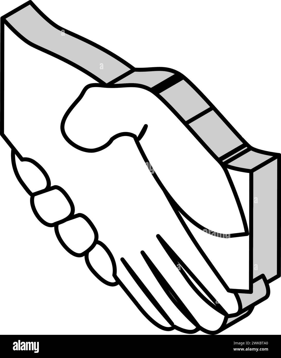 handshake with hand isometric icon vector illustration Stock Vector ...