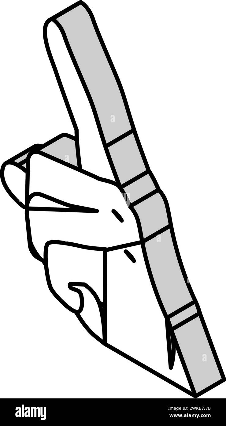 attention hand gesture isometric icon vector illustration Stock Vector ...