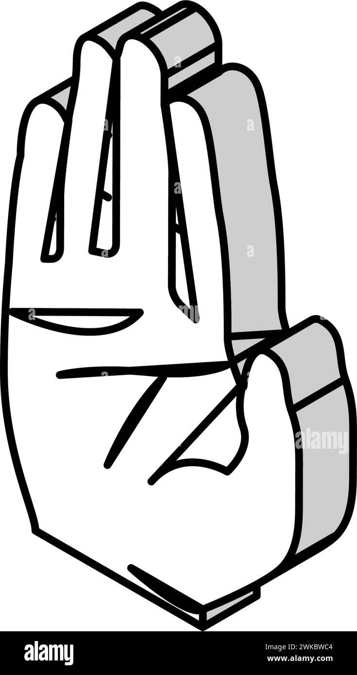 stop hand gesture isometric icon vector illustration Stock Vector Image ...