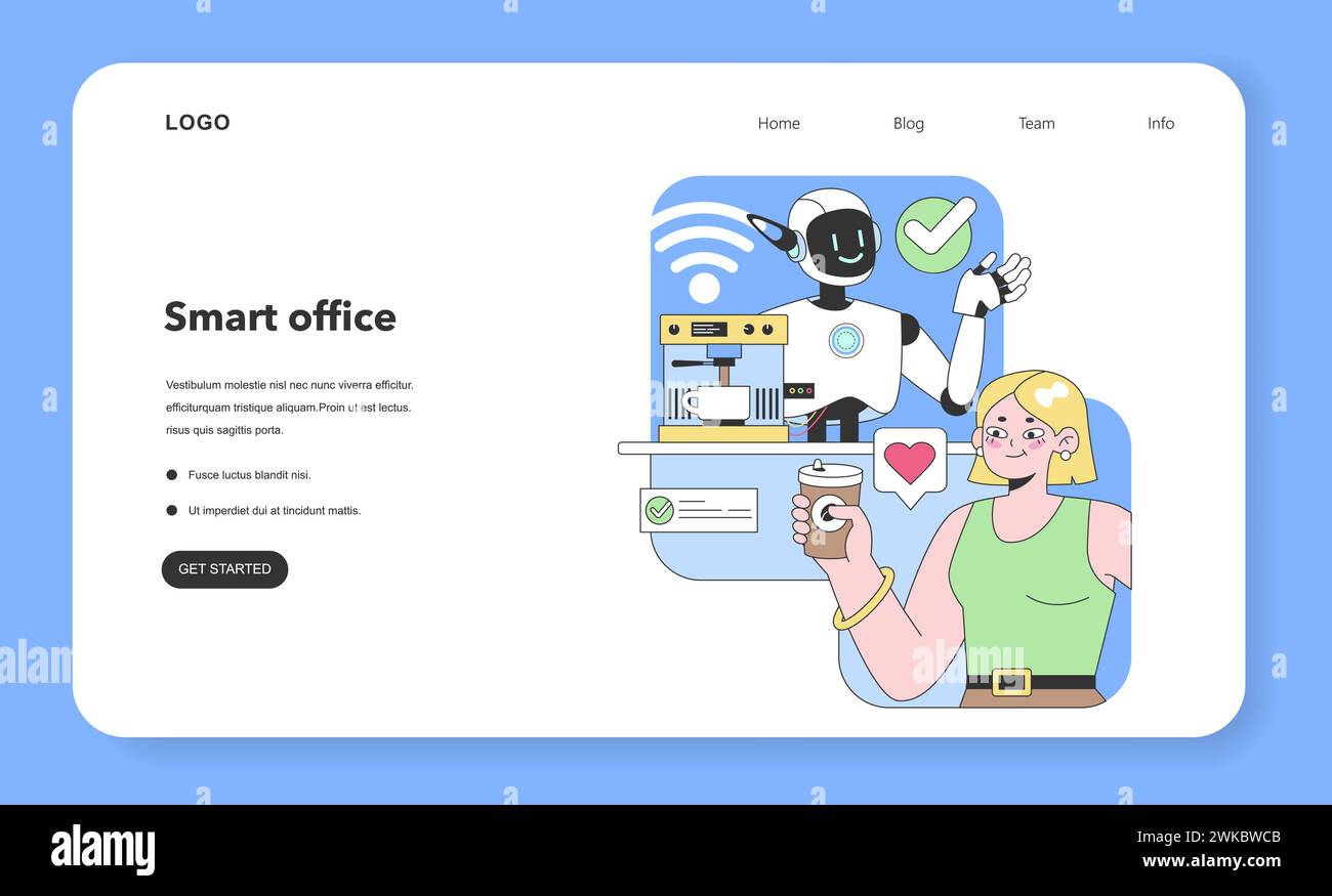 Robot barista service concept. Friendly robot making coffee for a ... Robot barista service concept. Friendly robot making coffee for a ...