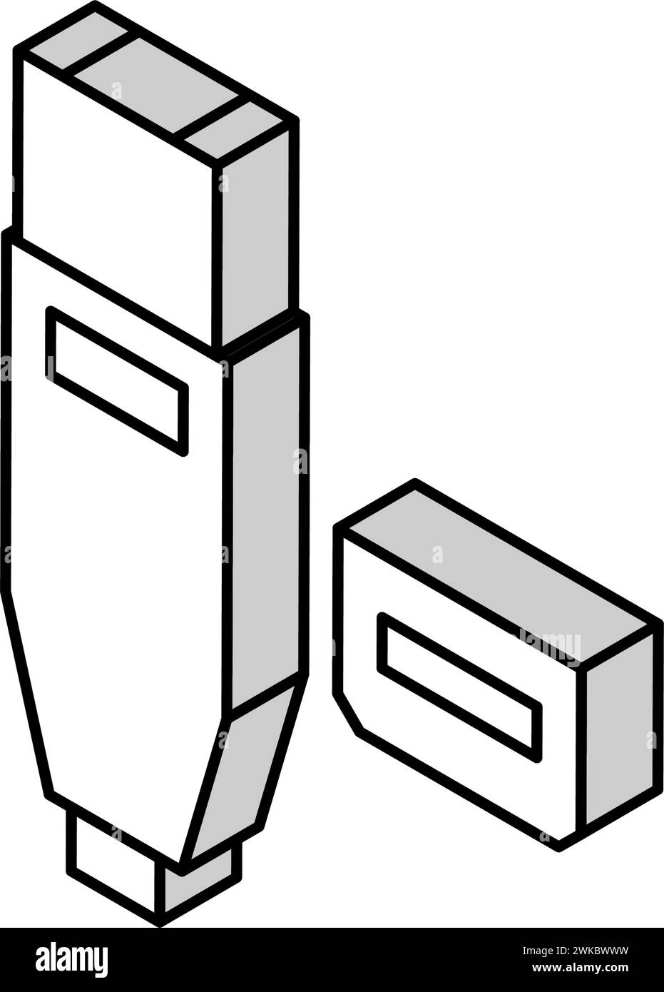 thunderbolt port isometric icon vector illustration Stock Vector Image ...