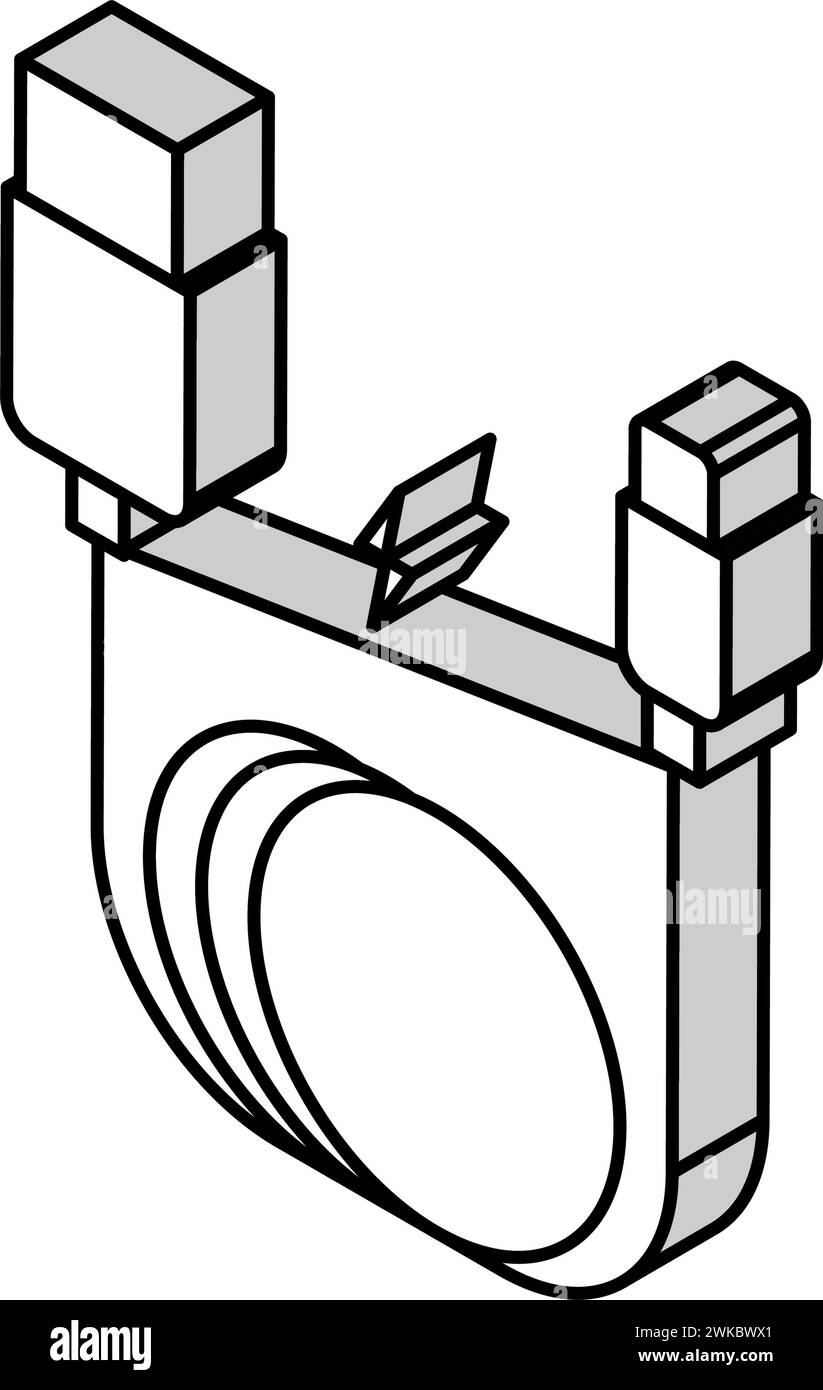 charging cable isometric icon vector illustration Stock Vector Image ...