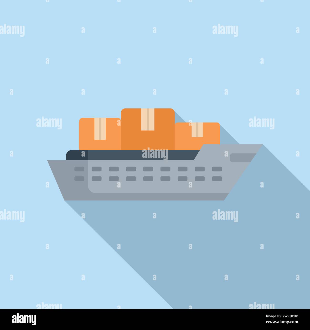 Ship cargo delivery icon flat vector. Fast sea location. Order service ...