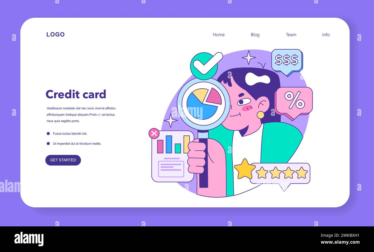 Credit card web banner or landing page. Bank-offered financing of ...