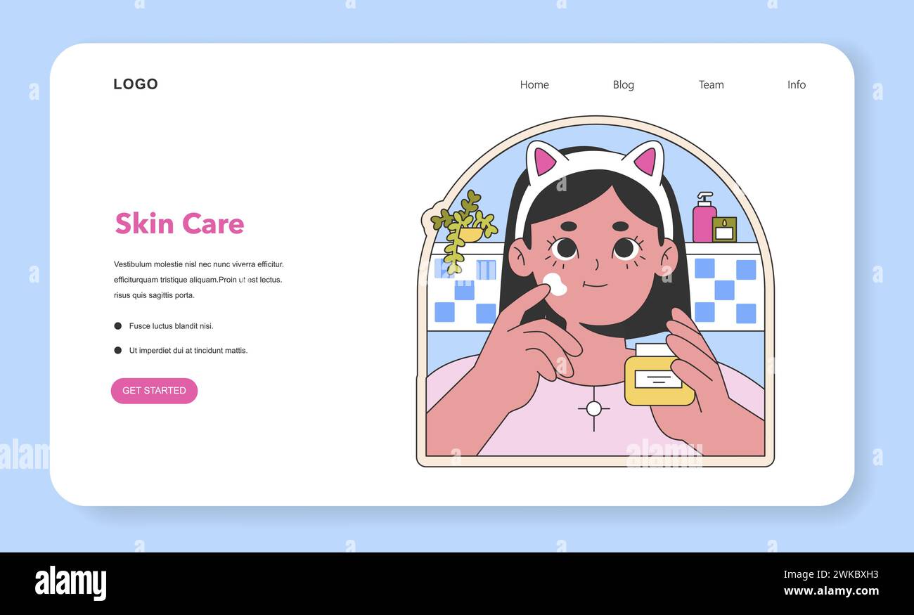 Skincare routine illustration. A cozy portrayal of a daily facial ...