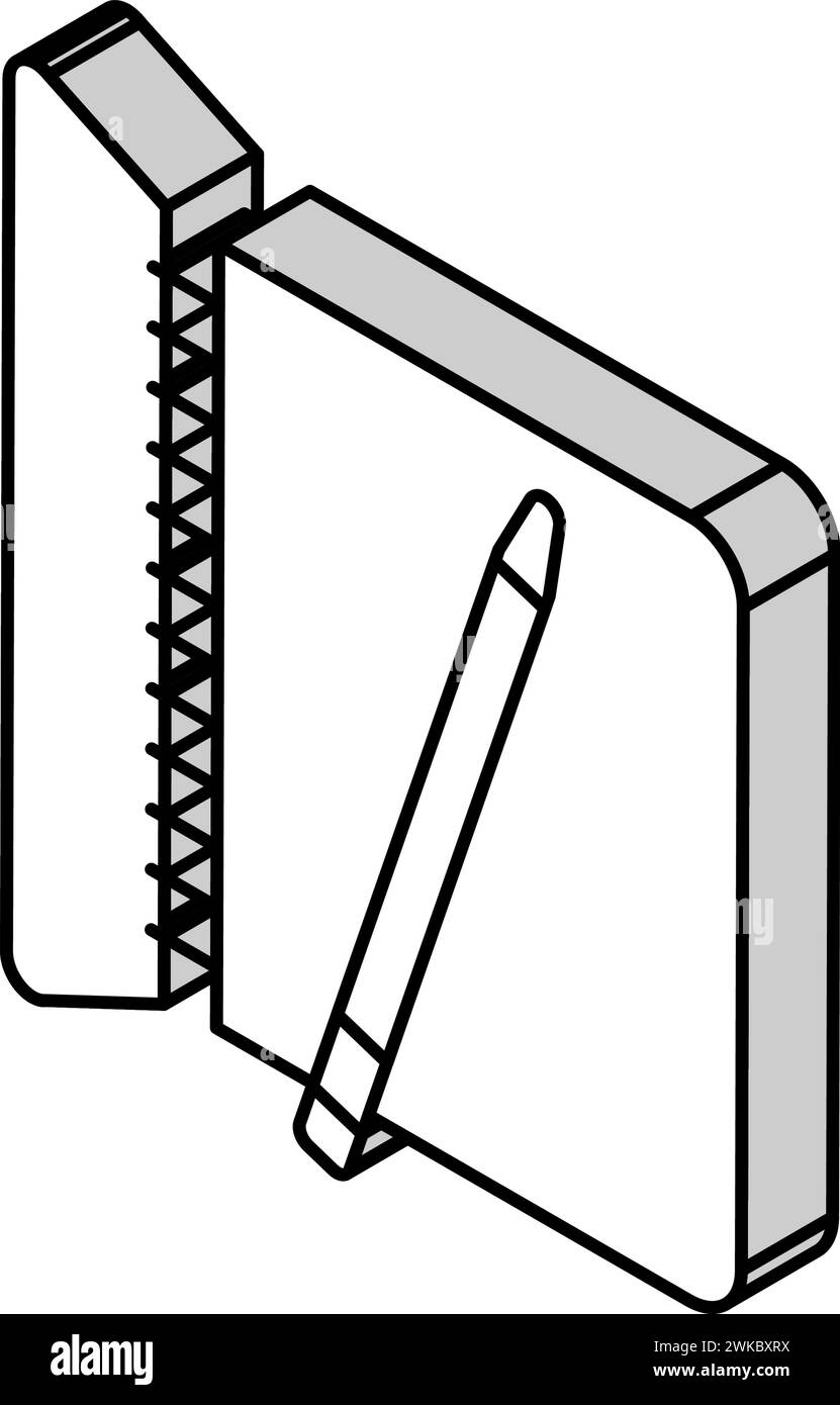 notebook for writing tasks isometric icon vector illustration Stock ...